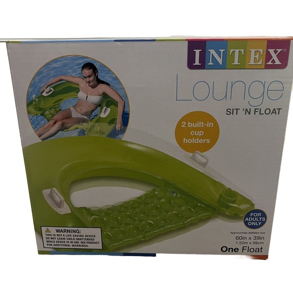 Intex | Other | Intex Sit N Float Inflatable Lounge Green Adult Water ...